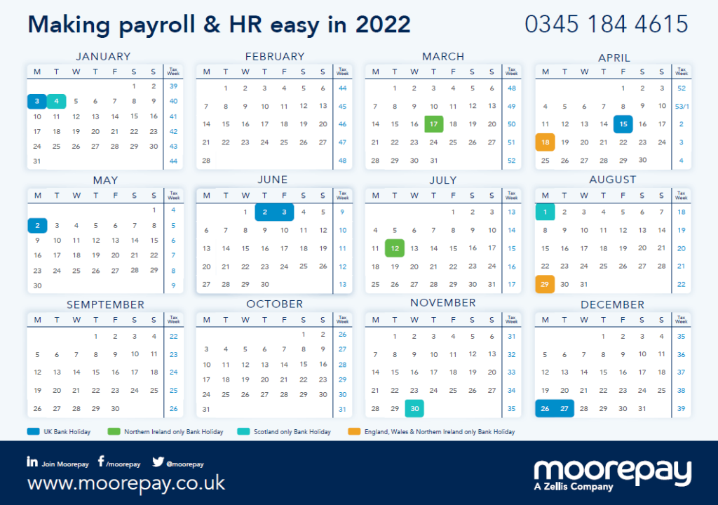 Calendar 2022 | Moorepay
