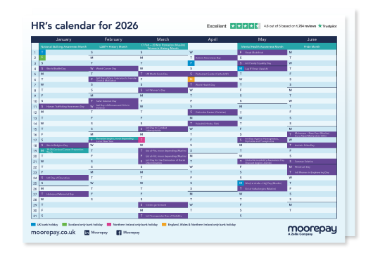 HR calendar 2026 | Moorepay